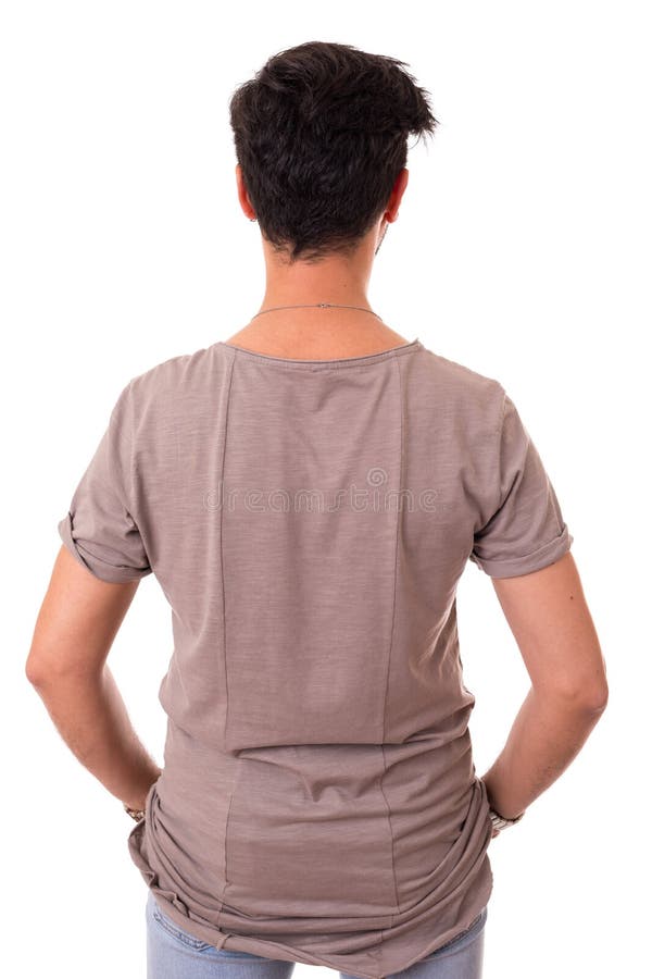 Young man stock image. Image of rear, posing, look, backview - 91537775