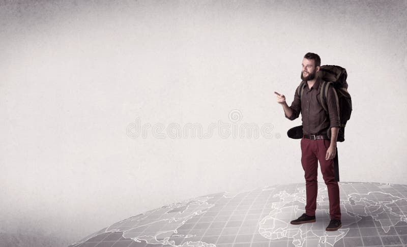 Young man with a backpack stock image. Image of backpack - 104942163