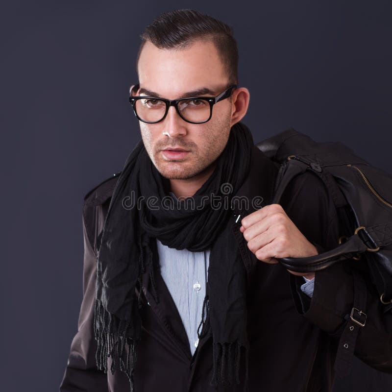 Young man with bag stock image. Image of face, casual - 42190633