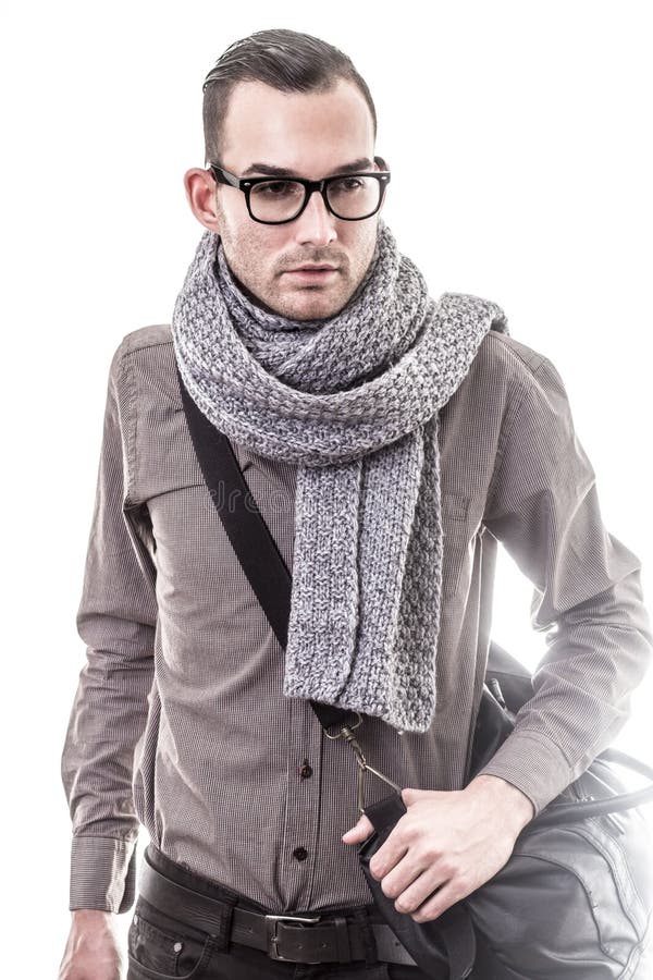 Young man with bag stock photo. Image of people, person - 42191622