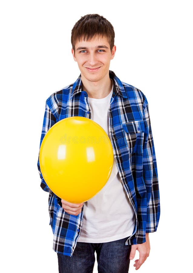 Young Man with Balloon stock image. Image of rejoice - 90093677