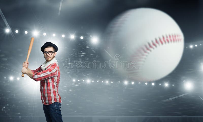 Young man with baseball stock image. Image of boss, adult - 71406815