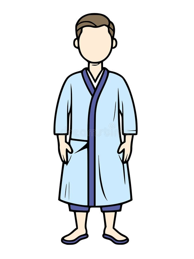 Young Man in Bathrobe Cartoon Stock Illustration - Illustration of ...