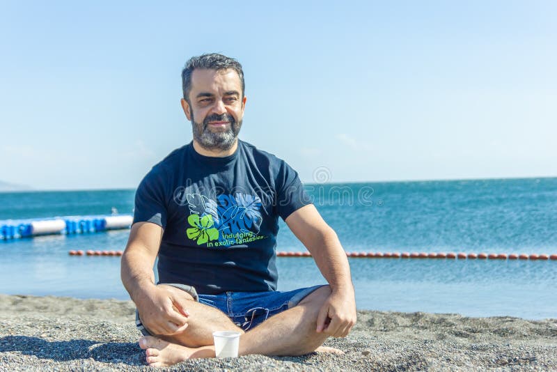 Young Man on the Beach, Man on the Sea Stock Image - Image of portrait ...
