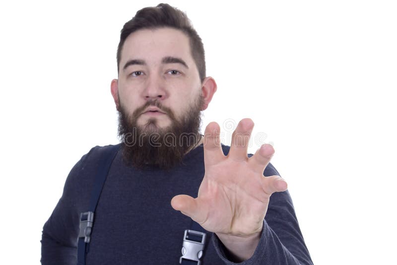 Young man with a beard stock image. Image of closeup - 97127479