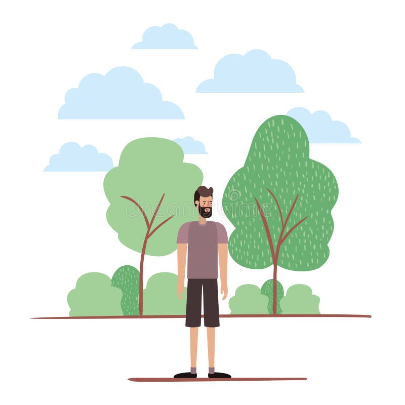 Young Man with Beard on the Camp Avatar Character Stock Vector ...