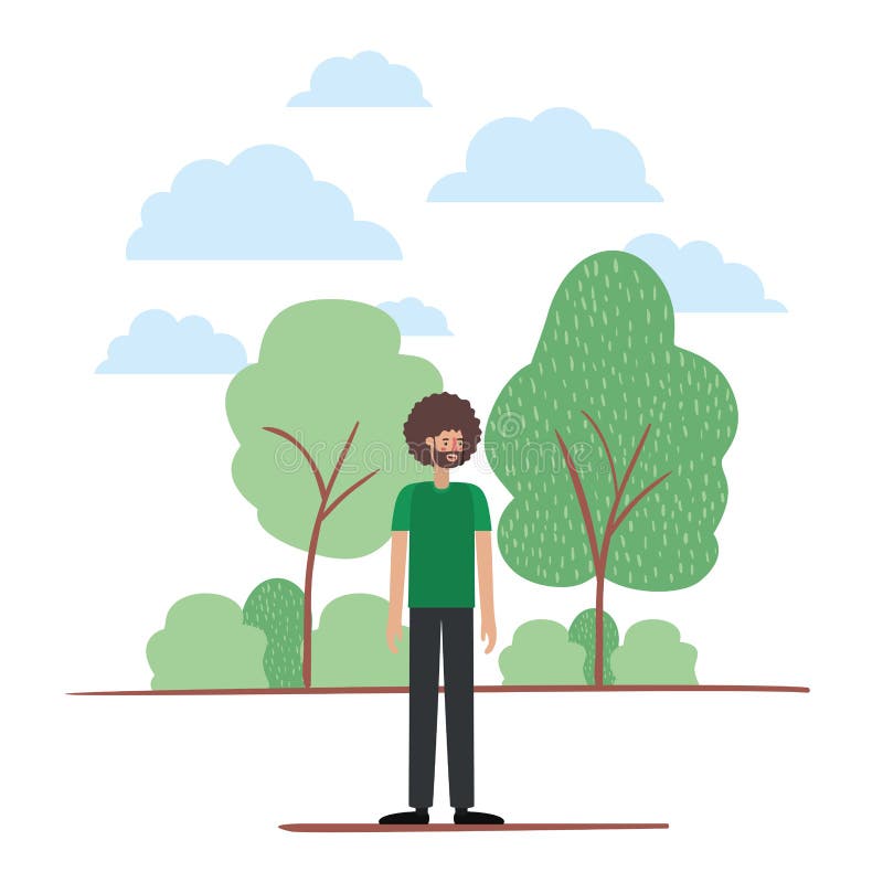 Young Man with Beard on the Camp Avatar Character Stock Vector ...