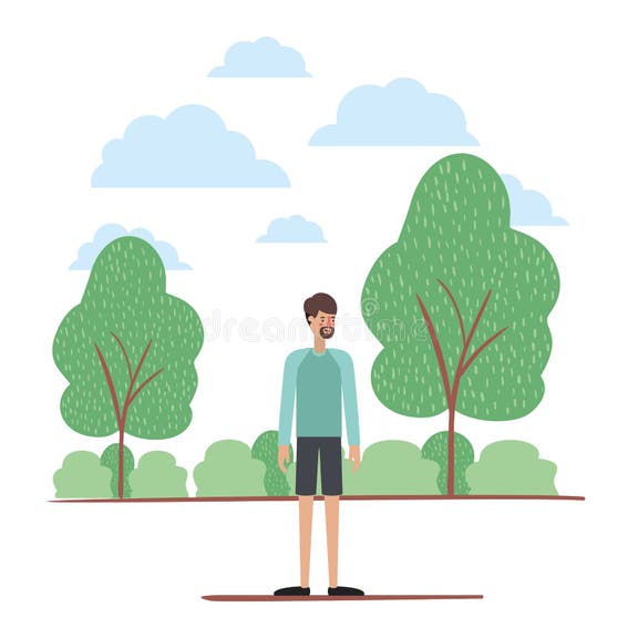 Young Man with Beard on the Camp Avatar Character Stock Vector ...