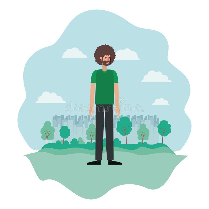 Young Man with Beard on the Camp Avatar Character Stock Vector ...