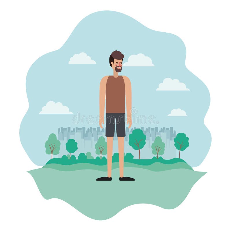 Young Man with Beard on the Camp Avatar Character Stock Vector ...