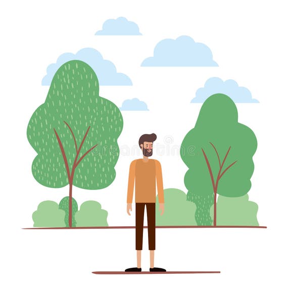 Young Man with Beard on the Camp Avatar Character Stock Vector ...