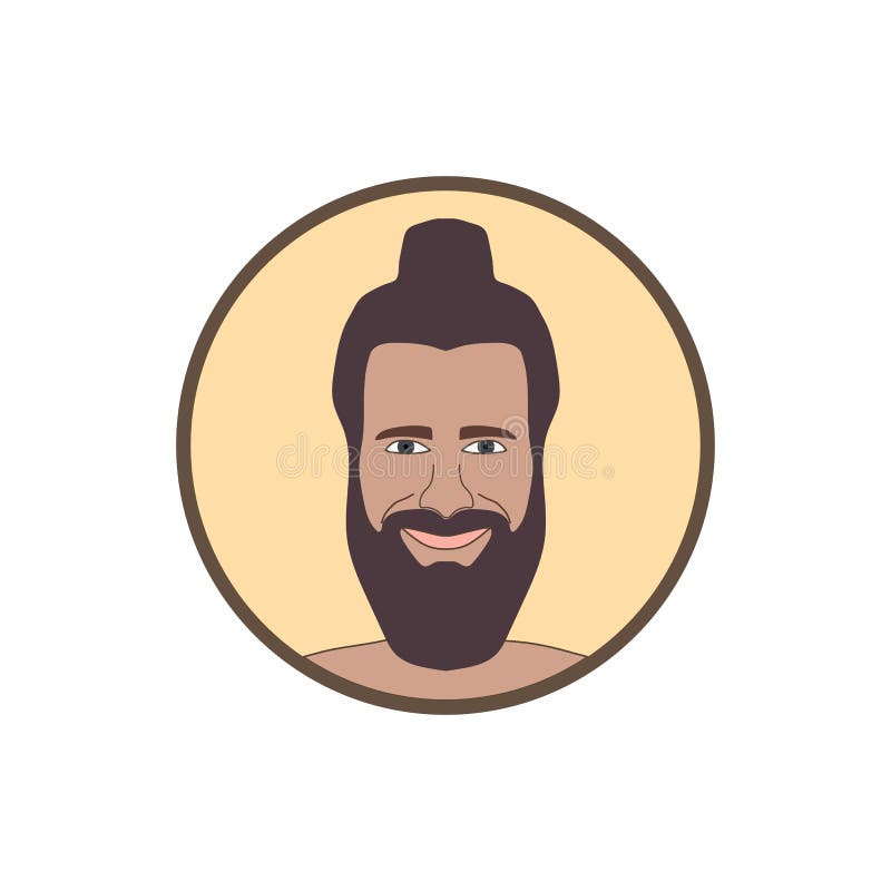 Young man with beard icon stock vector. Illustration of bearded - 82205450