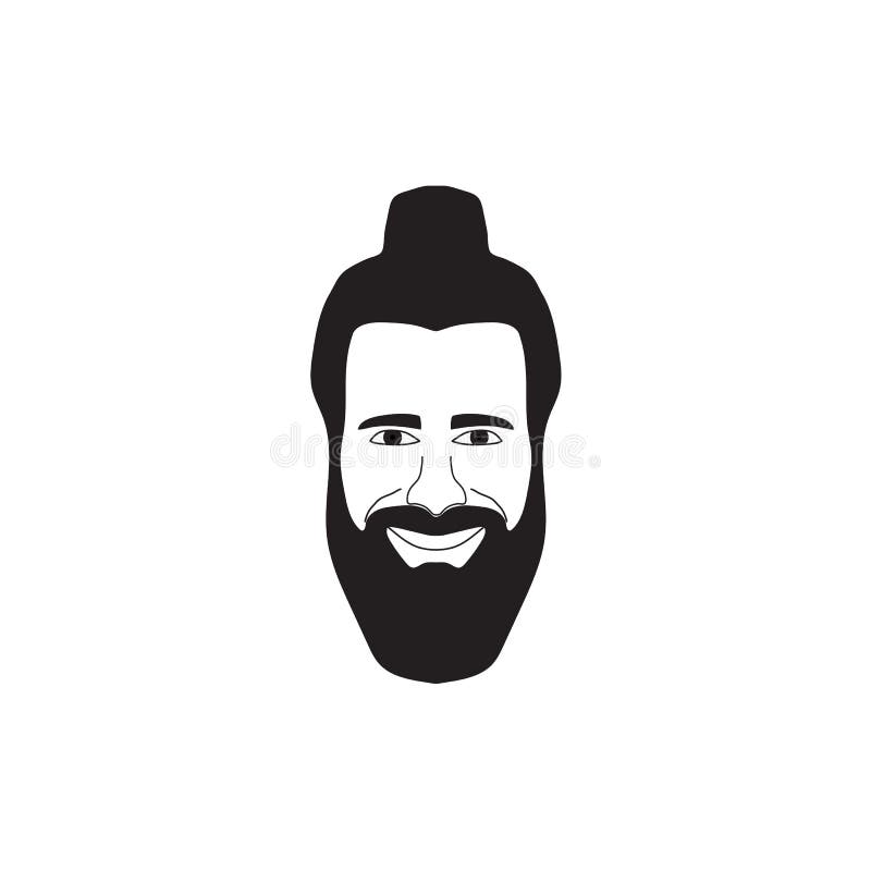 Young man with beard icon stock vector. Illustration of flat - 82207124
