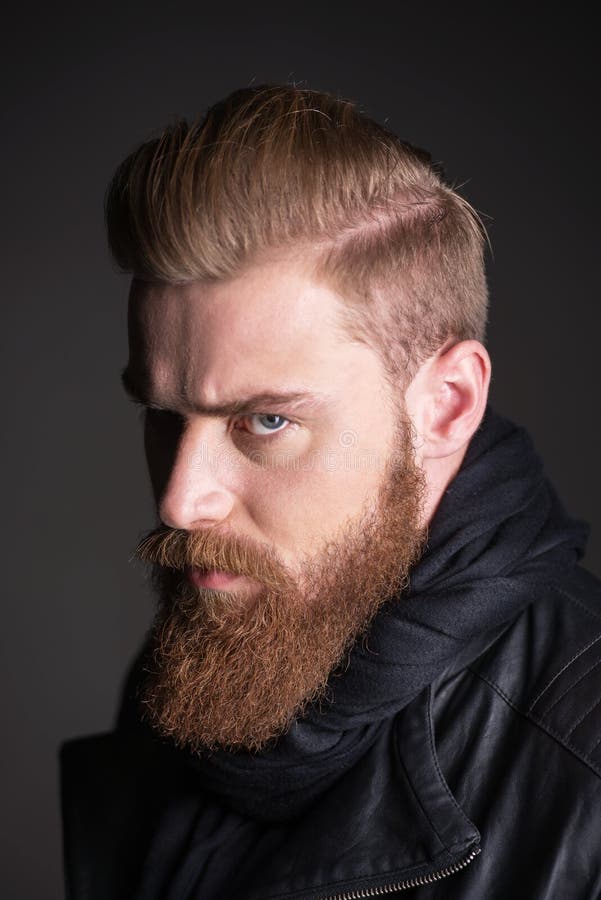 Young Man with Beard Looking at Camera Stock Photo - Image of camera ...