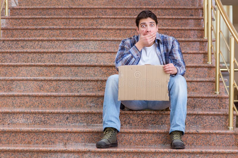The Young Man Begging Money on the Street Stock Photo - Image of beggar ...