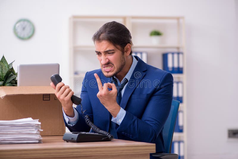 Young Man Being Fired from His Work Stock Image - Image of redundancy ...