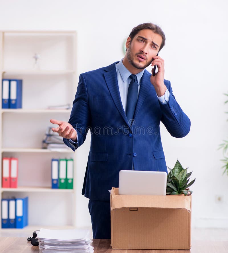 Young Man Being Fired from His Work Stock Photo - Image of bankrupt ...