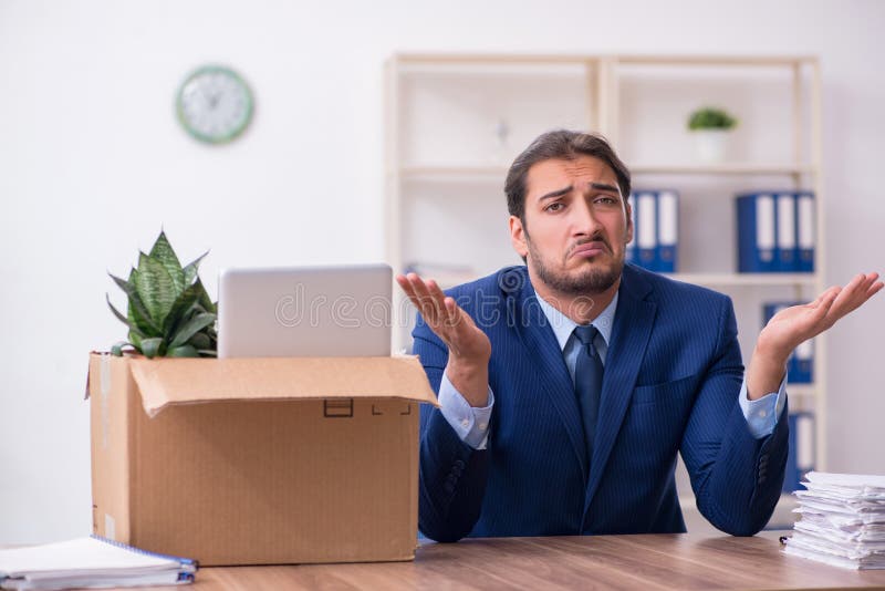 Young Man Being Fired from His Work Stock Image - Image of bankrupt ...