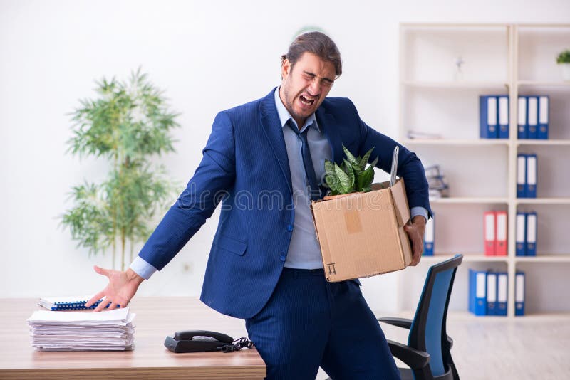 Young Man Being Fired from His Work Stock Image - Image of firing ...