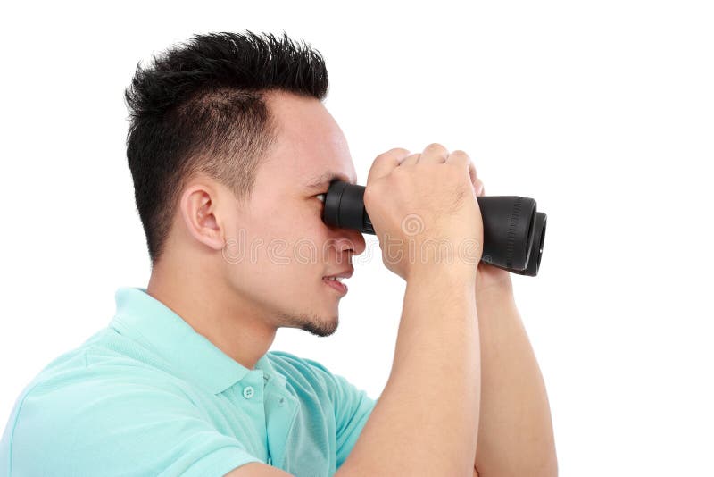 Man Using Binocular stock image. Image of finding, human - 28151947