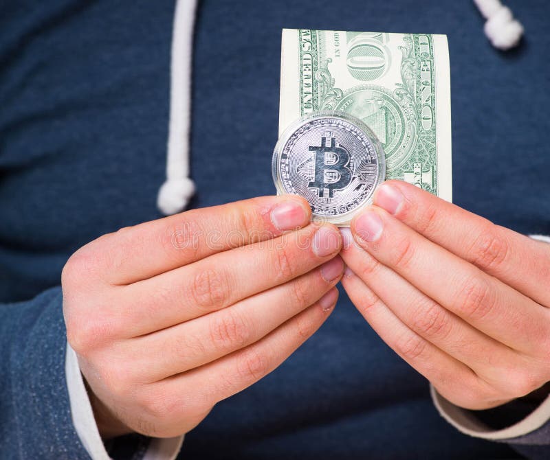 Young Man in Bitcoin Mining Concept Stock Image - Image of currency ...