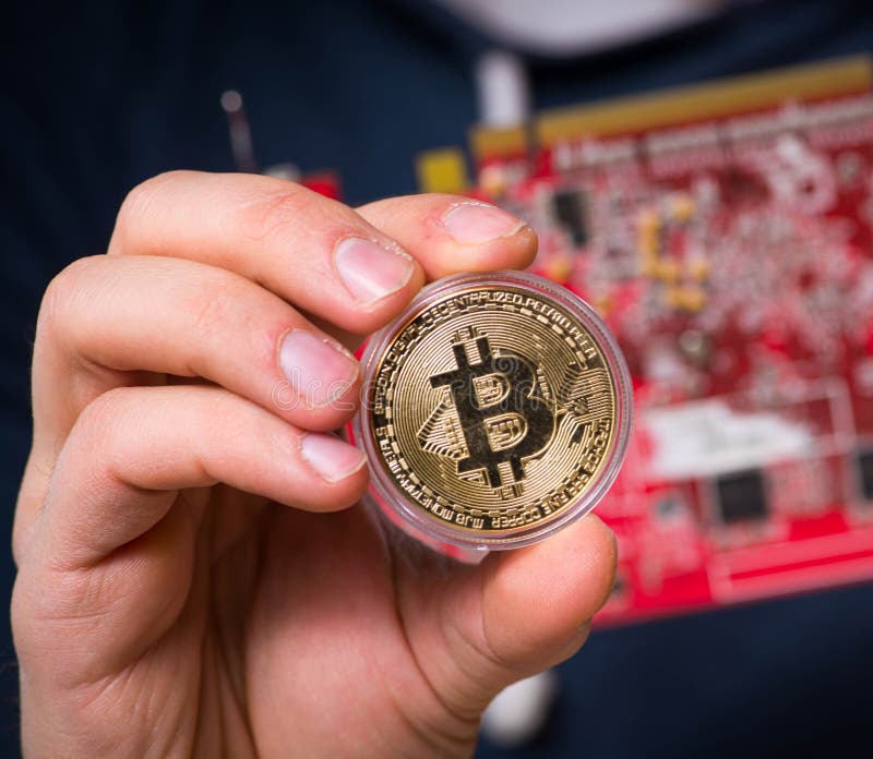 Young Man in Bitcoin Mining Concept Stock Image - Image of digital ...