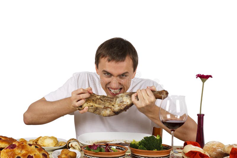 Young man eating stock photo. Image of healthy, salad - 102404732