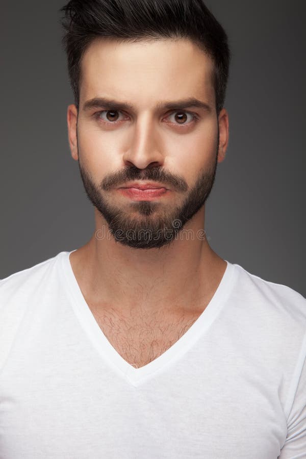 Blowing the Cheeks Portrait Stock Photo - Image of negativity, facial ...