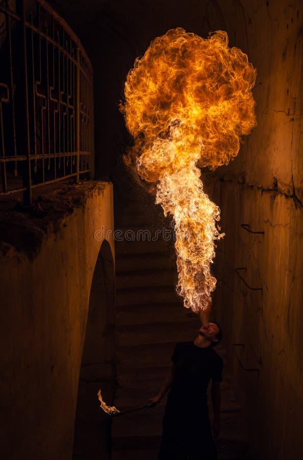 Man Screaming With Flames Coming Out Of Mouth Stock Photo - Image of ...