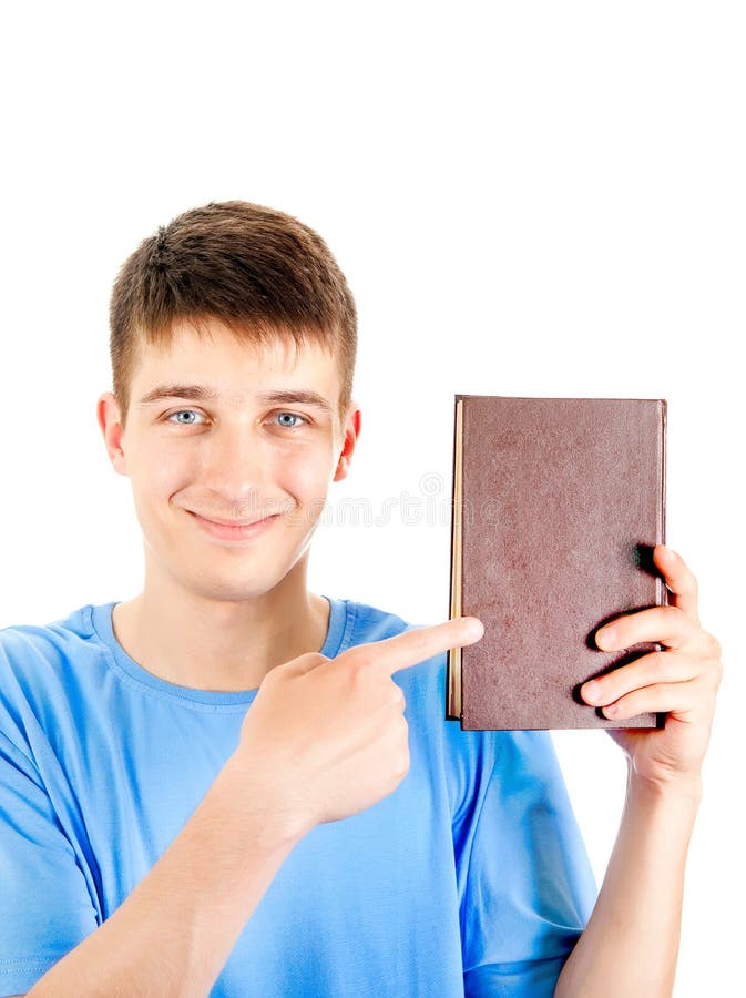 Young Man with a Book stock photo. Image of cute, point - 246316062