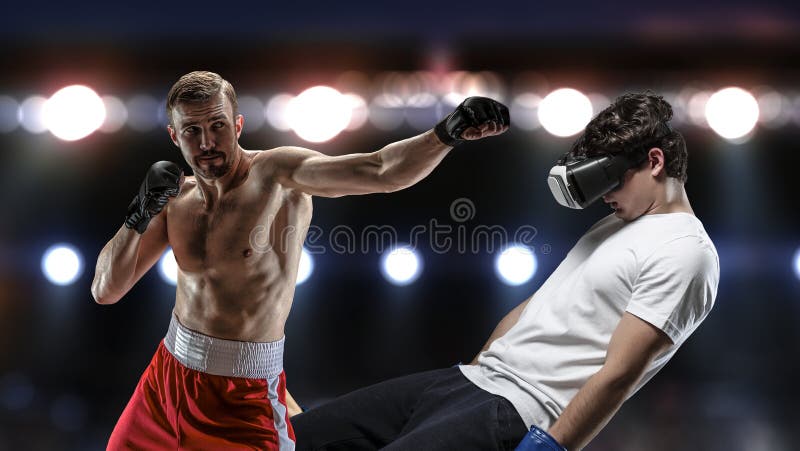 Young Man Boxing. . Mixed Media Stock Photo - Image of gaming, healthy ...