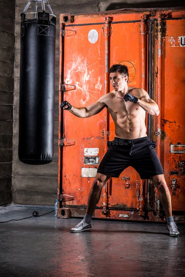 Young man boxing workout stock photo. Image of beauty - 47410878