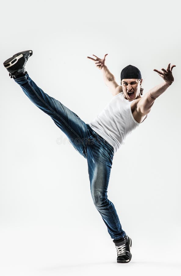 Young man break-dancer stock image. Image of leap, isolated - 41401441