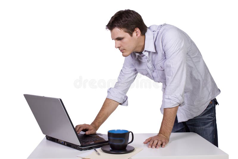 Boss observing laptop stock image. Image of leadership - 37762159