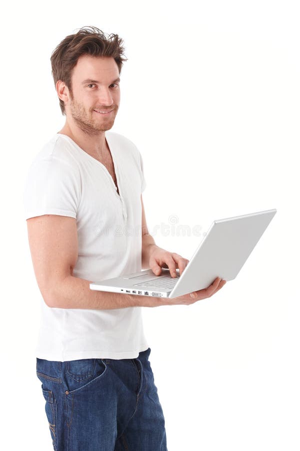 Businessman using laptop stock photo. Image of businesspeople - 8291638