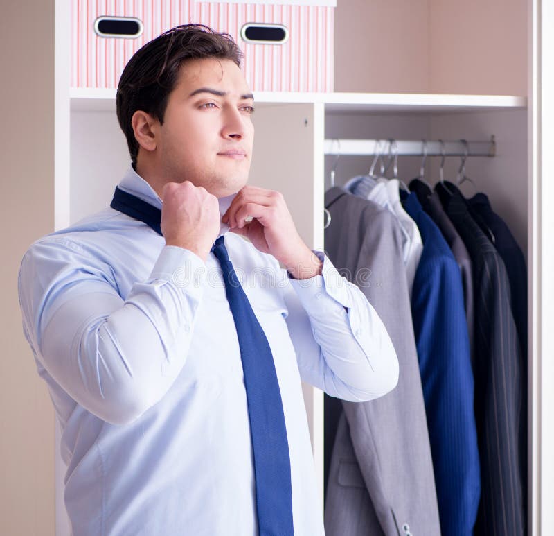 409 Young Man Businessman Getting Dressed Work Stock Photos - Free ...