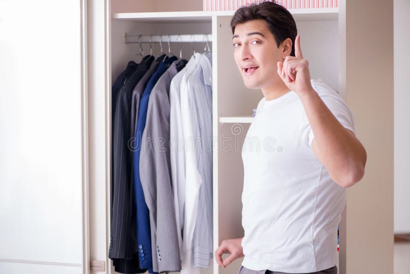The Young Man Businessman Getting Dressed for Work Stock Photo - Image ...