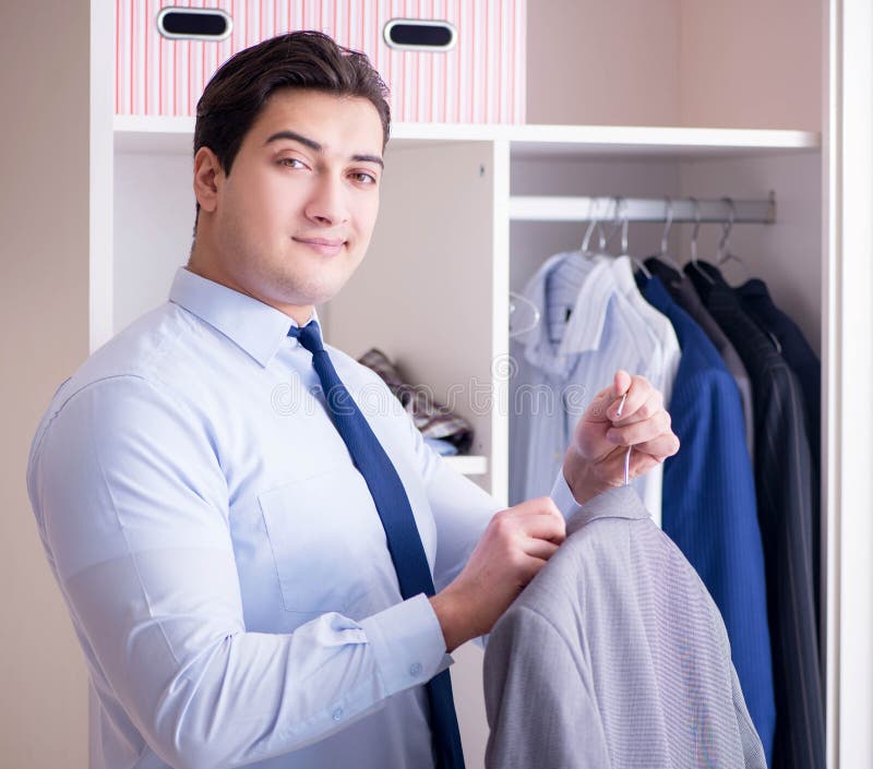 409 Young Man Businessman Getting Dressed Work Stock Photos - Free ...