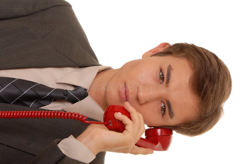 Young Man on Call 17 stock image. Image of listening, suit - 1262175
