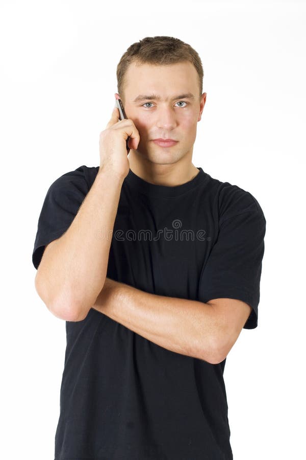 Young man calling stock photo. Image of conversation, confident - 8228026