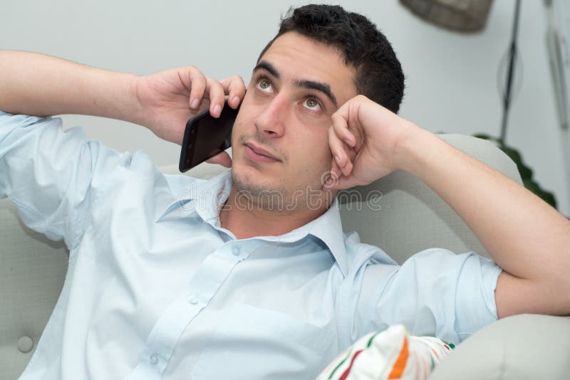 Young Man Calling on His Mobile Phone Stock Photo - Image of people ...
