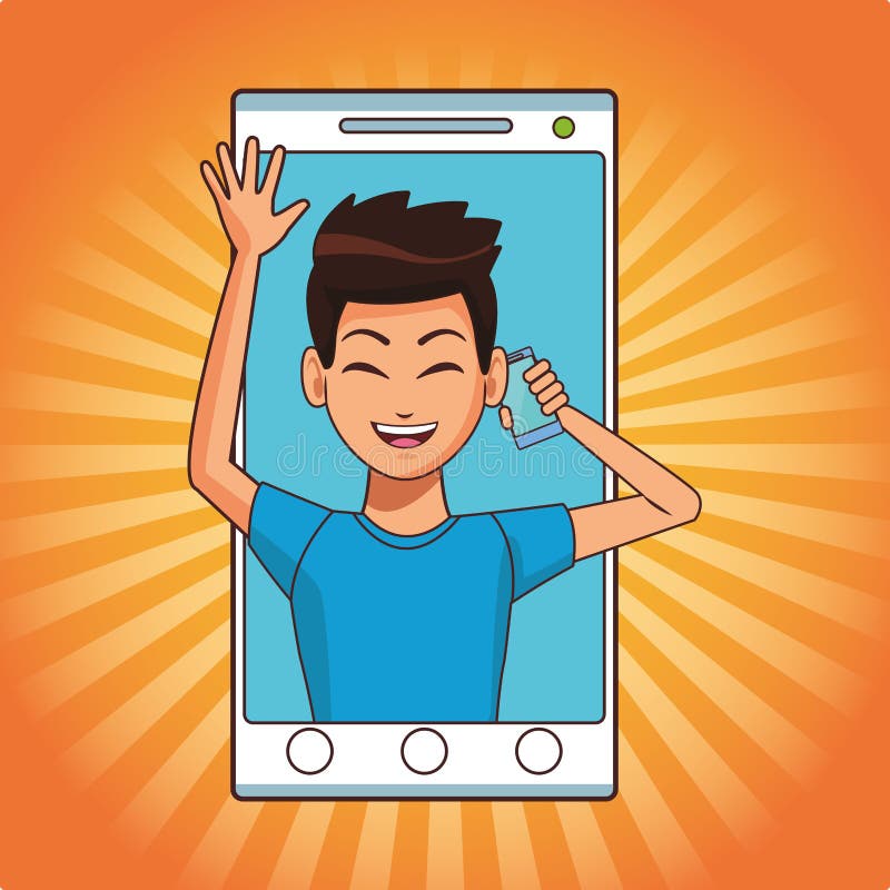 Young man cartoon stock vector. Illustration of person - 140683492