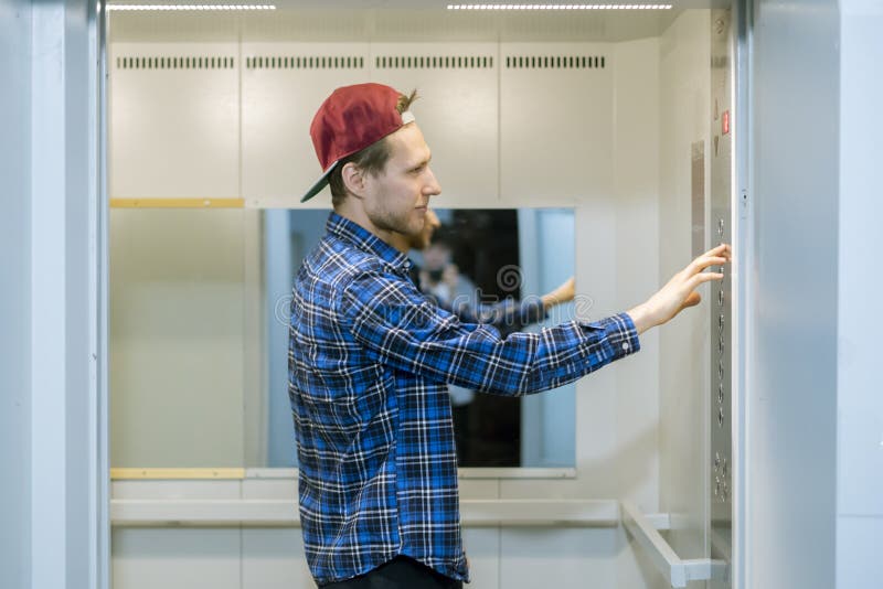 Inside of a Lift, Buttons with Numbers for Choosing Floor Options in a ...