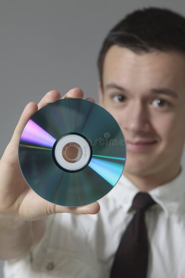 Young man with cd stock photo. Image of music, attractive - 11855128