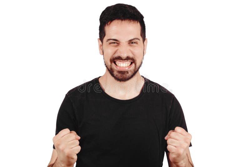 Young Man Celebration Victory Stock Photo - Image of attractive ...