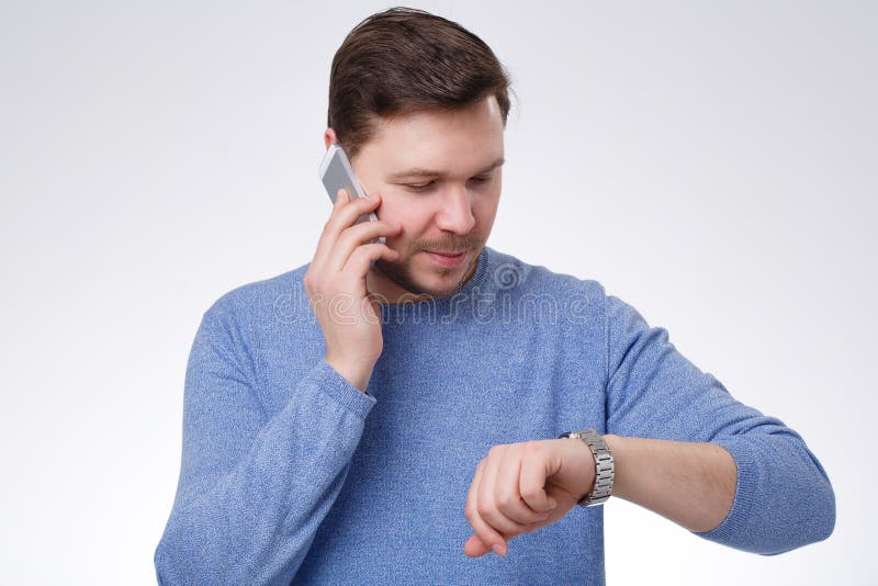 Young Man with the Cell Phone Stock Image - Image of adult, cellular ...