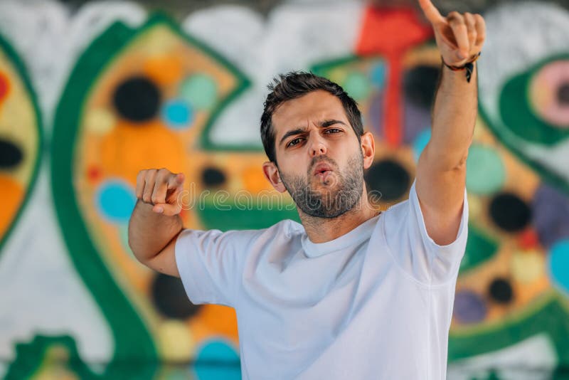 Young Man with Challenging Expression Stock Photo - Image of freelance ...