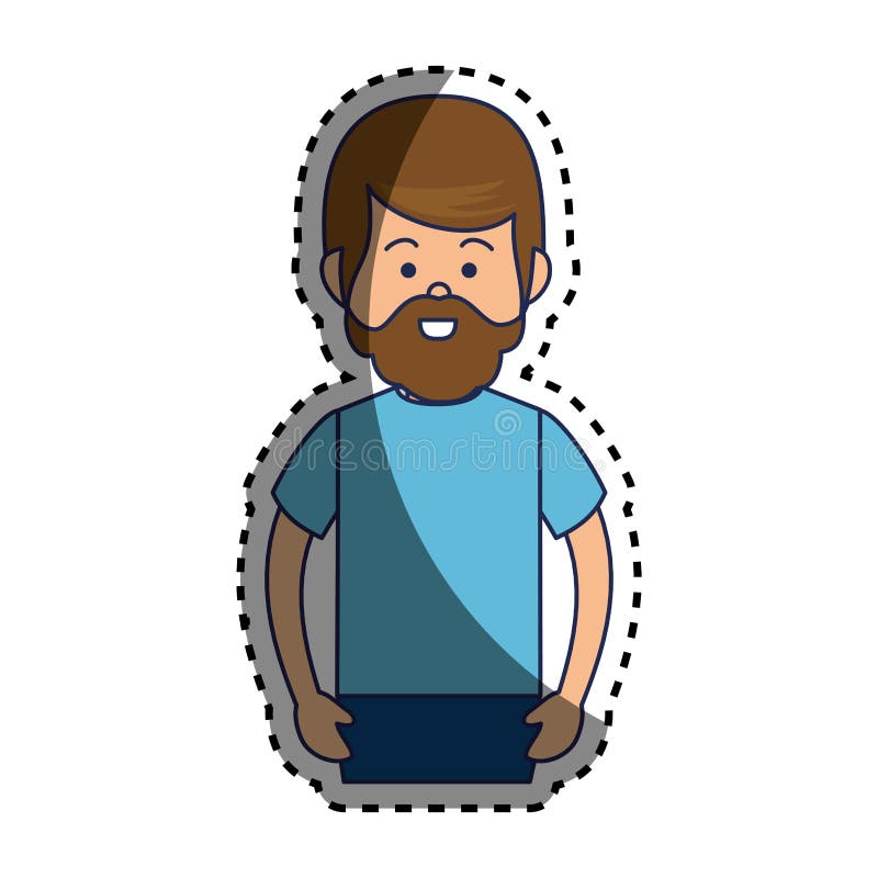 Young man character icon stock illustration. Illustration of business ...