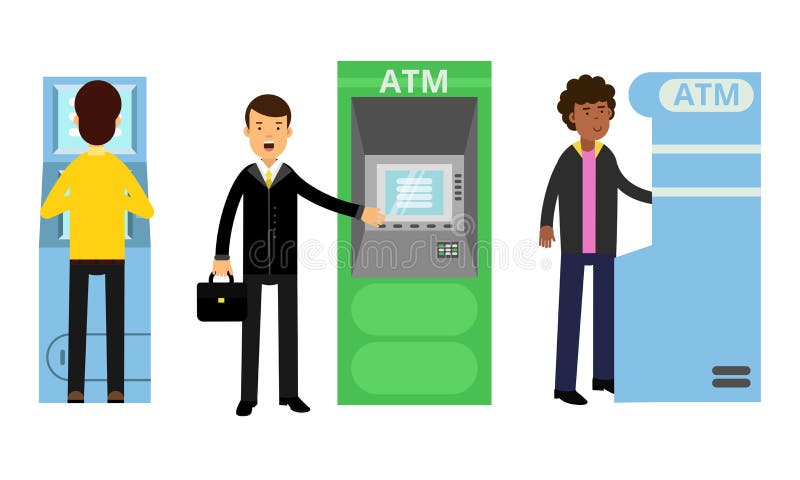 Man Using Atm Stock Illustrations – 420 Man Using Atm Stock ...
