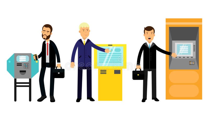 Man Using Atm Stock Illustrations – 420 Man Using Atm Stock ...